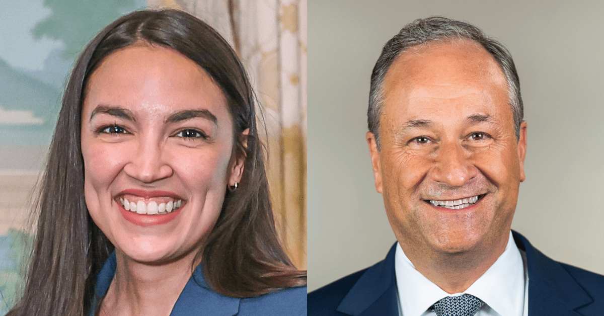 AOC gushes over Doug Emhoff as ideal man brimming with ‘masculinity ...